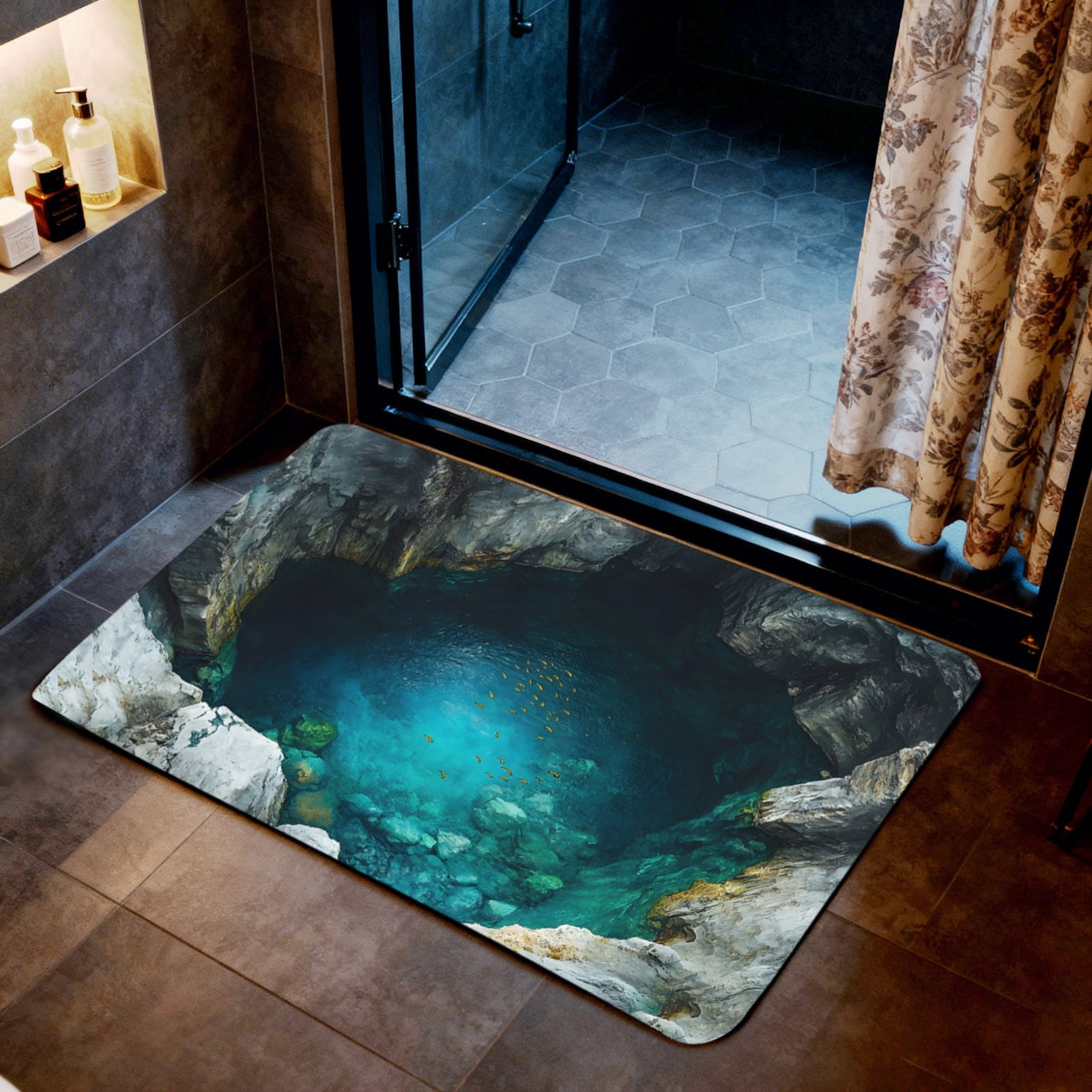 Realistic Broken Floor Crack 3D Visual Rug, 1 Count, 32 x 48 Inch ...