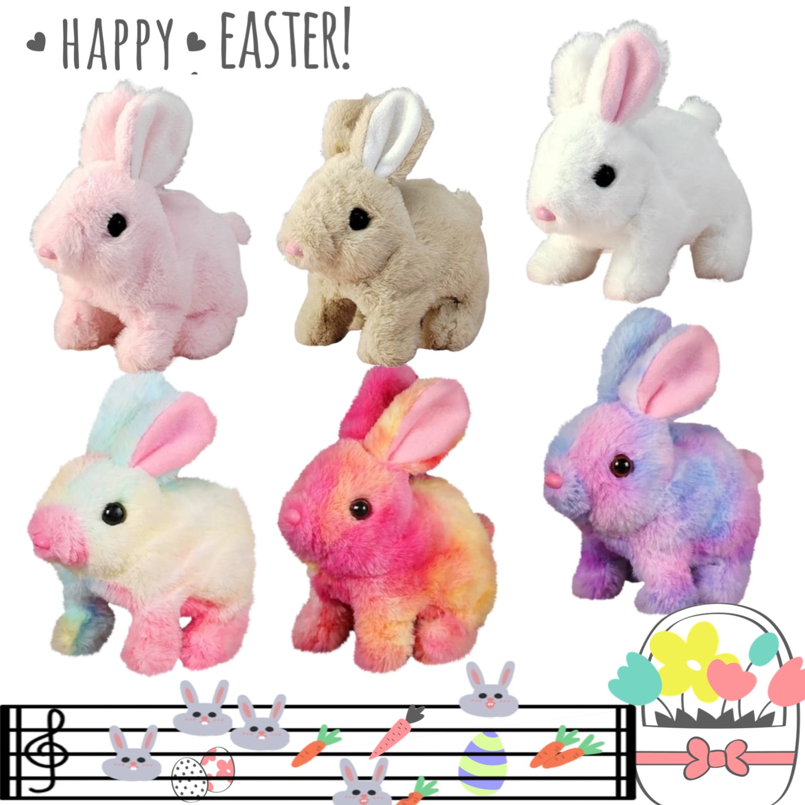 My Realistic Bunny, Easter Plush Educational Interactive Bunnies Can ...