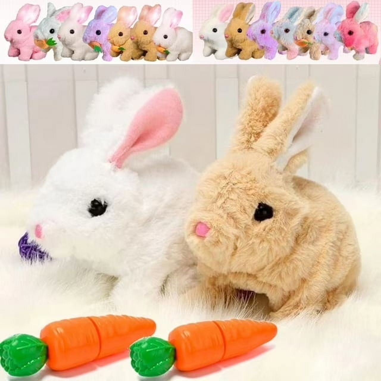 Realistic Bunny Happy Easter Lovely Electronic Rabbit Interactive Plush ...