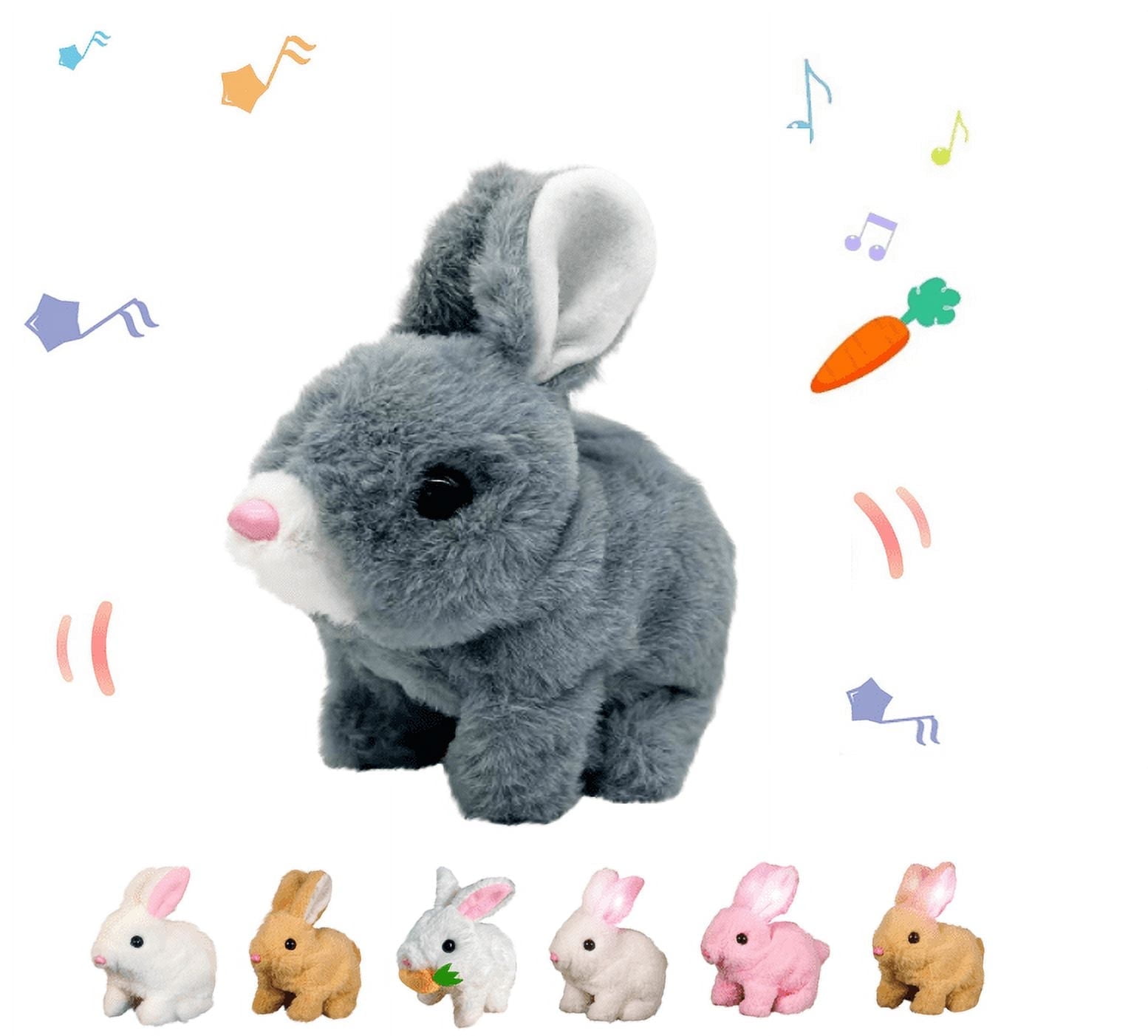 Realistic Bunny Hopping Rabbit Interactive Electronic Pet Plush Bunny ...