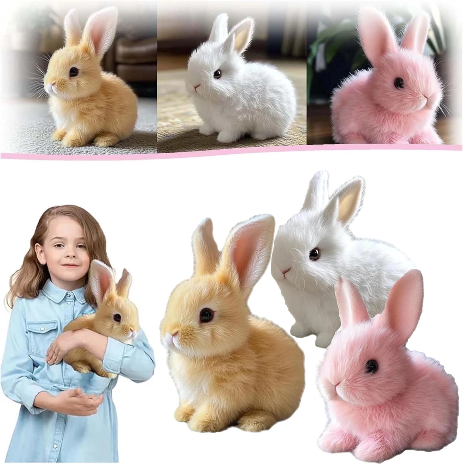 Realistic Bunny Plush , Easter Bunny Plush , Interactive Bunny Toys ...