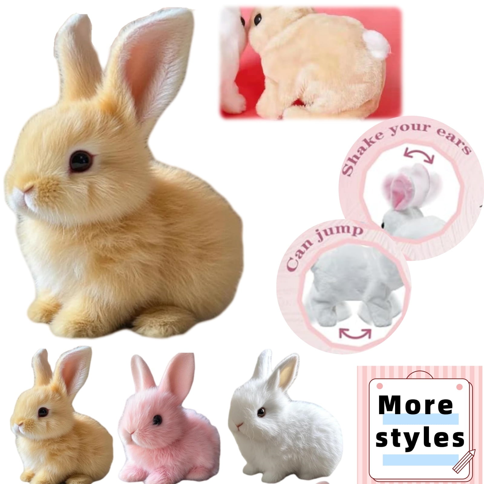 Realistic Bunny Toy Realistic Bunny Easter Gifts for Kids Realistic ...