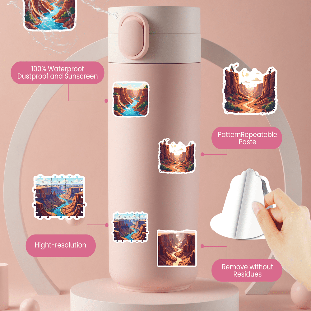 Realistic Canyon Landscape Stickers, Waterproof Canyon Landscape ...