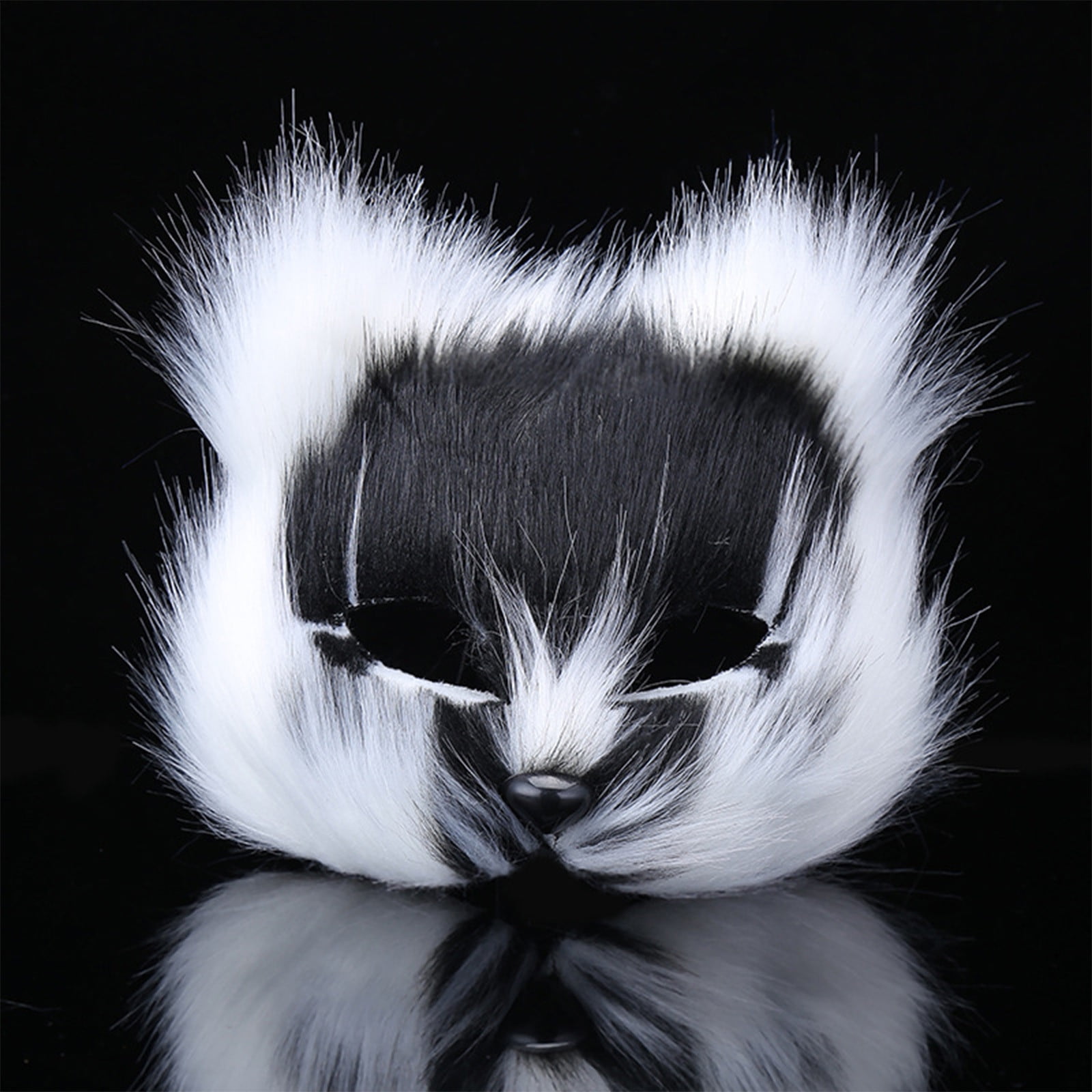 Realistic Cat Fox Therian Mask, Fuzzy Plastic Halloween Christmas ...