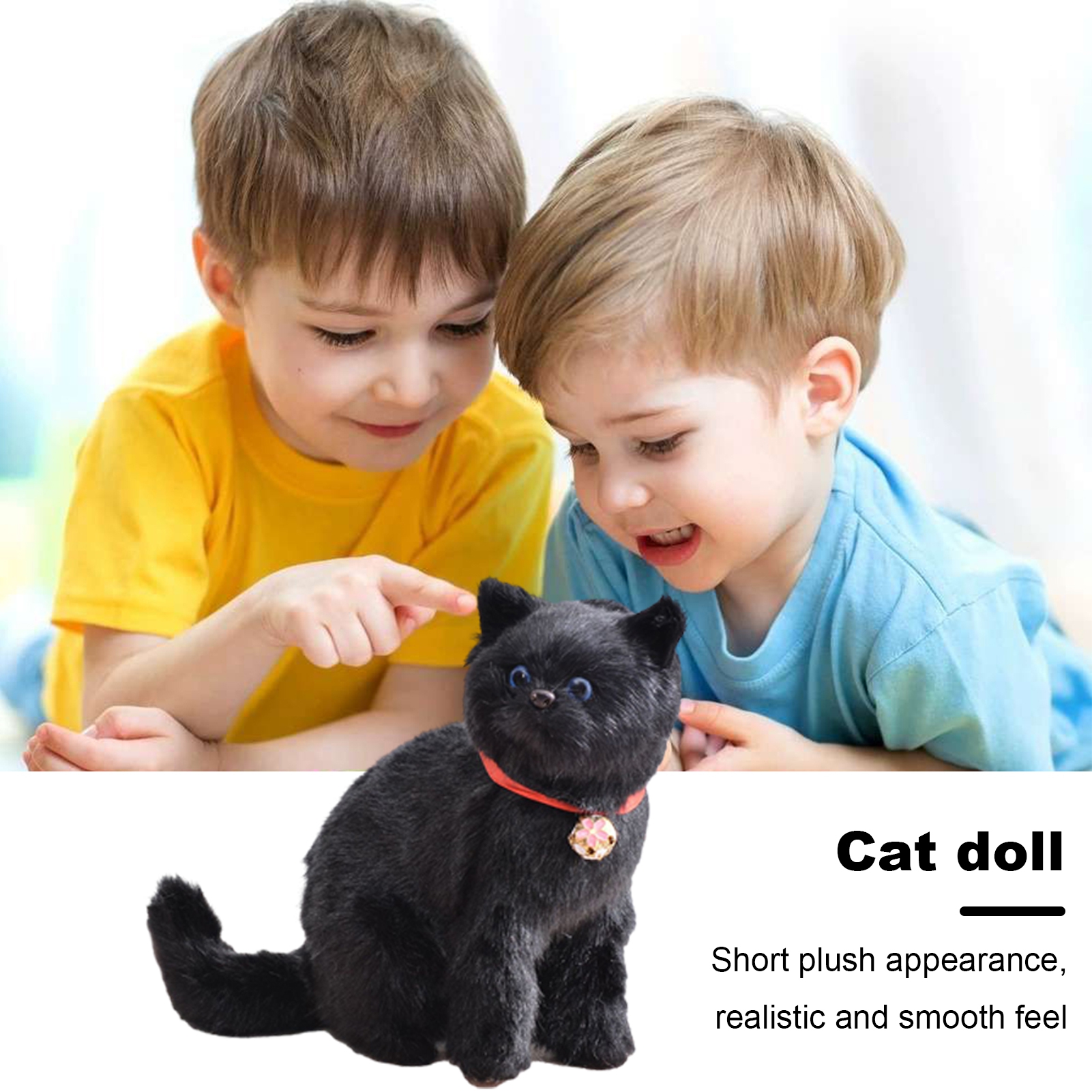 Realistic Cat Toy Plush Cat Toy Realistic Sitting Cat Plush Toy with ...