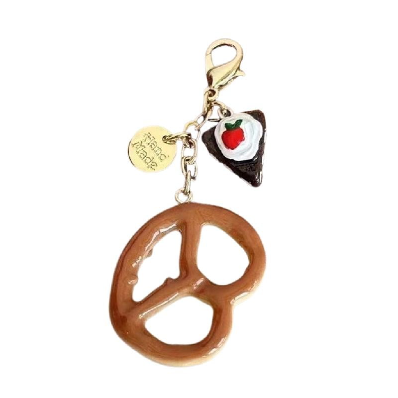 Realistic Chocolate Pretzel Bread Coin Purse Keychain Accessory Bag ...