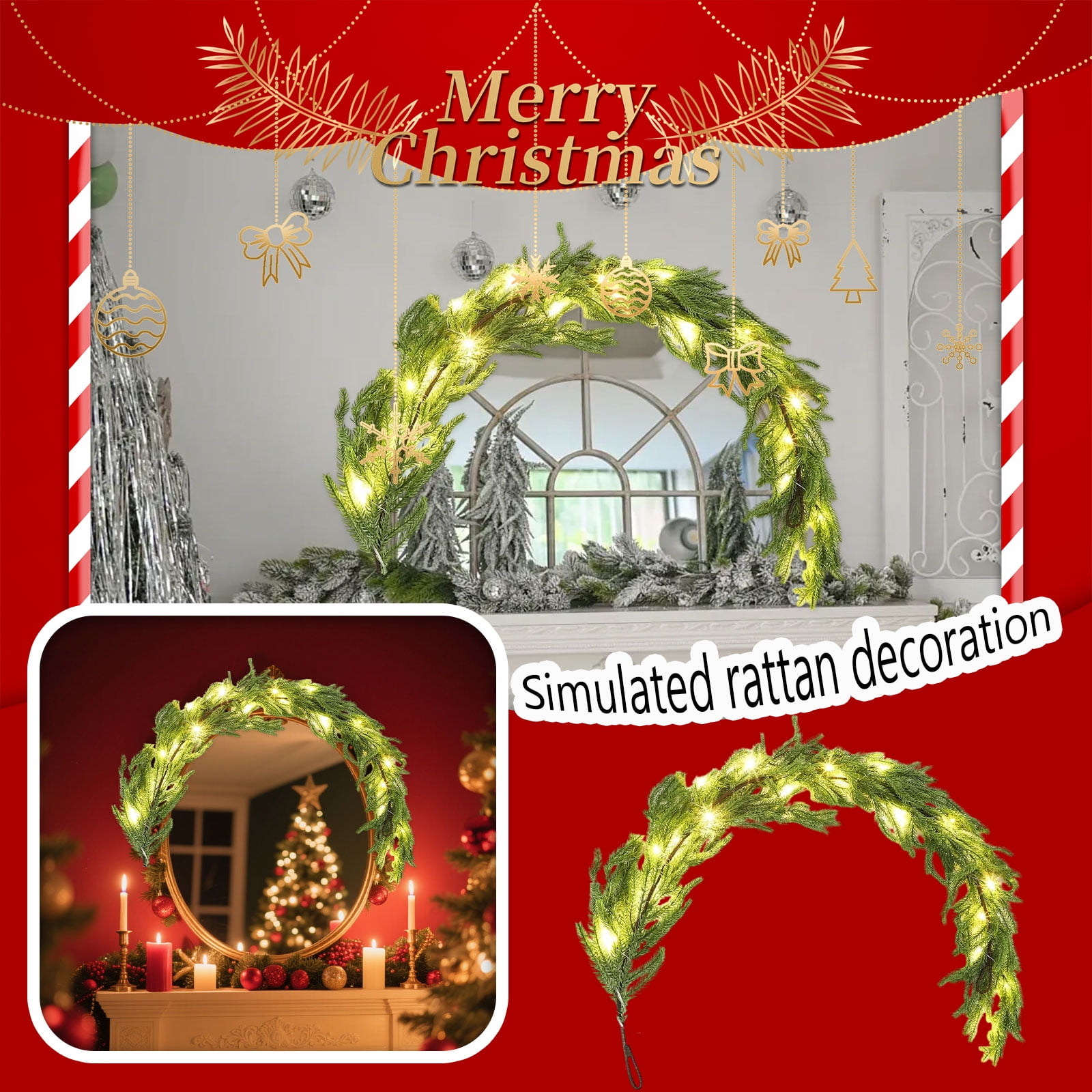 Realistic Christmas Wreath Vines | Safe And Non-Toxic, Suitable For ...