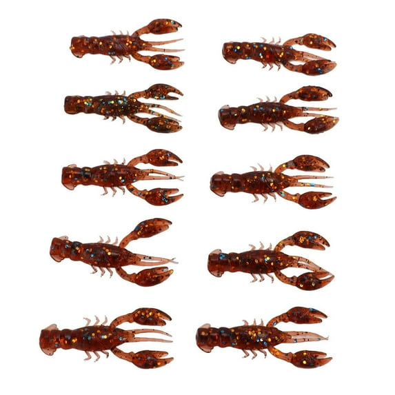 Realistic Crawfish Lure Set 10 Pack Durable Soft Plastic Bait for Bass ...