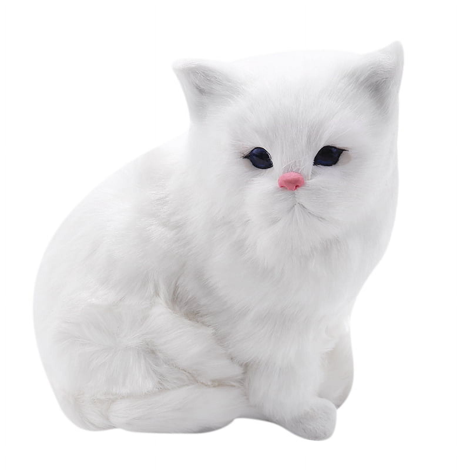 Realistic Cute Simulation Stuffed Plush White Persian Cats Toys Cat ...