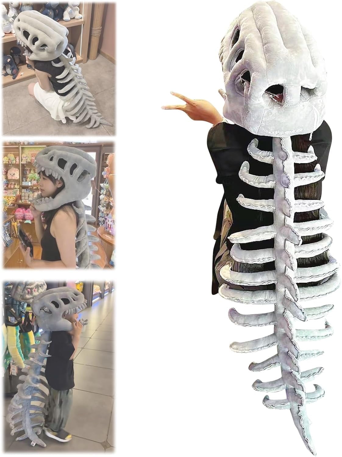 Realistic Dinosaur Skeleton Plush Toys Set, Halloween Fun Skeleton ...