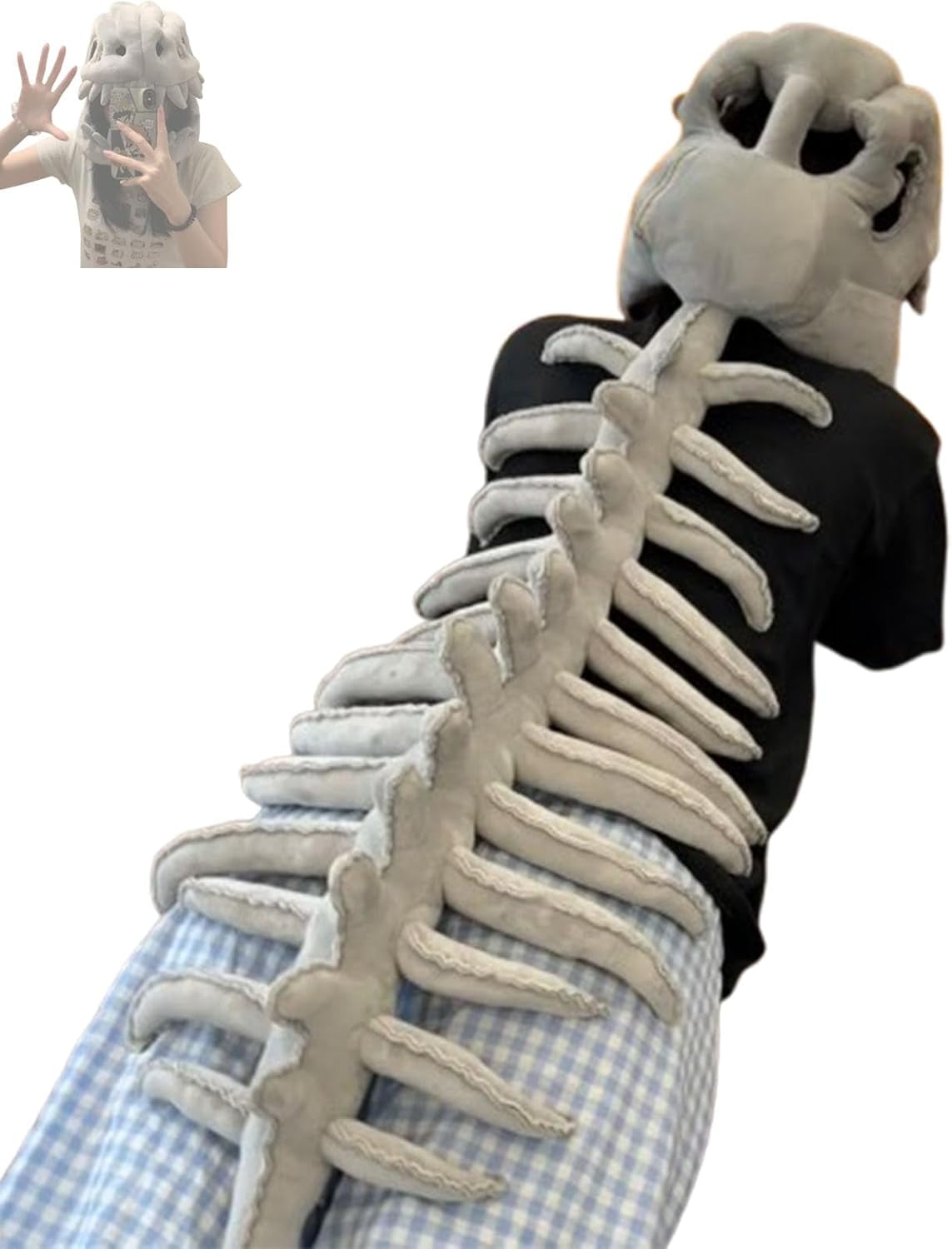 Realistic Dinosaur Skeleton Costume Set, Halloween T-Rex Cosplay ...