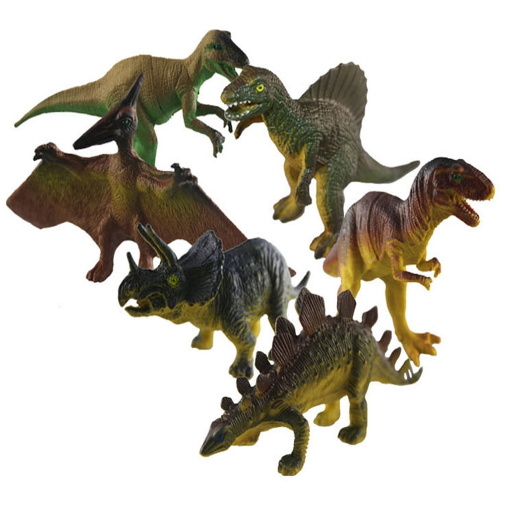 Realistic Dinosaurs Pack of 6 Large Plastic Assorted Dinosaur Figures ...