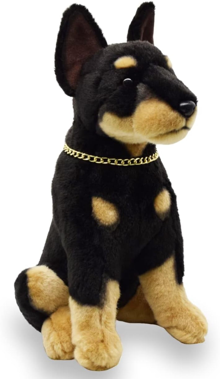 Realistic Doberman Dog Stuffed Animal Plush Toy, Lifelike Animal ...