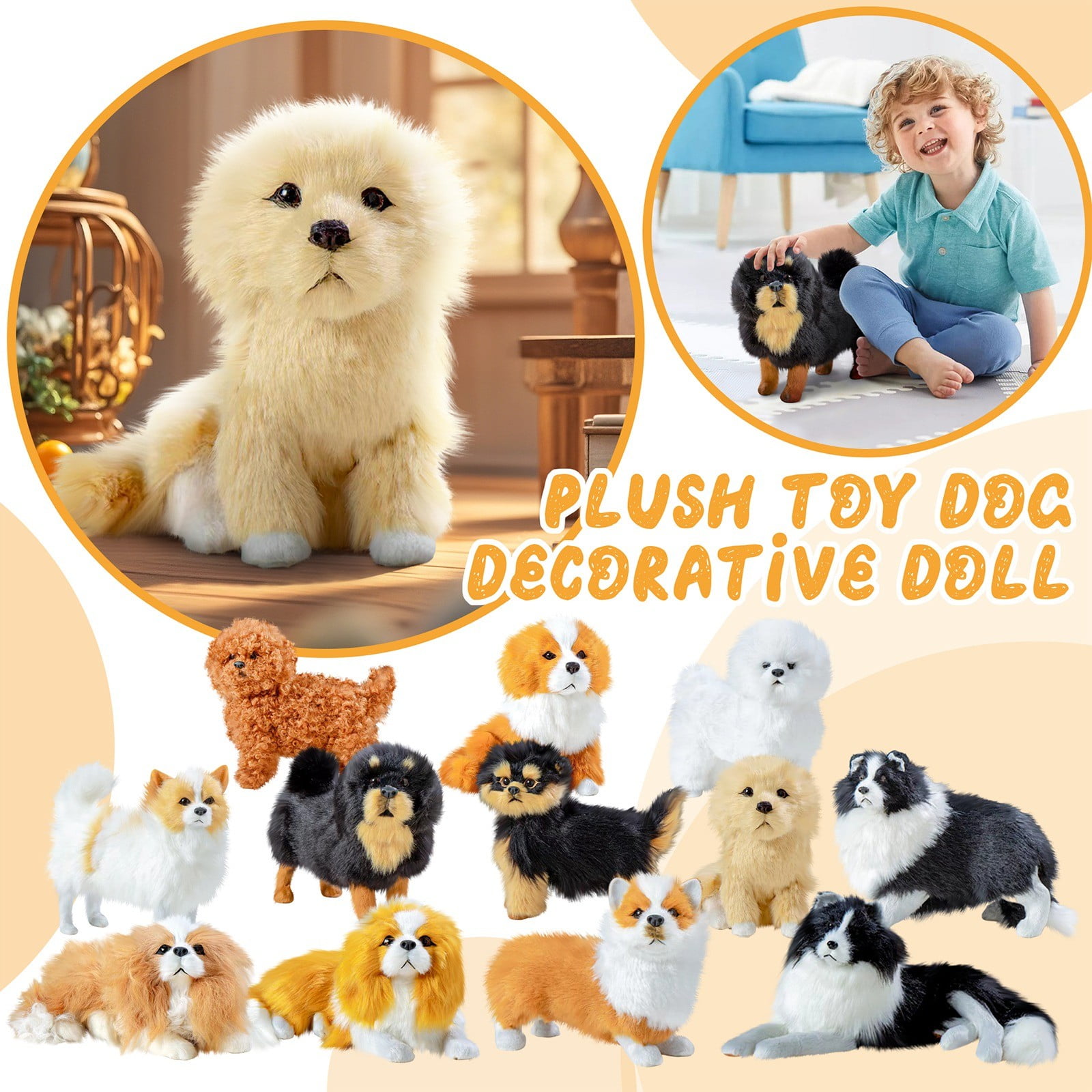 Realistic Dog Plushie - Soft and Huggable, Ideal for Kids, Collectors ...