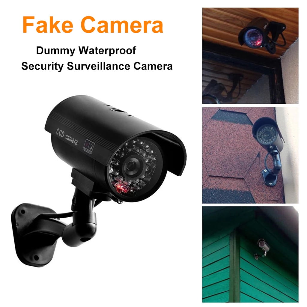 Realistic Dummy Security Camera with Flashing Led, Waterproof Anti ...