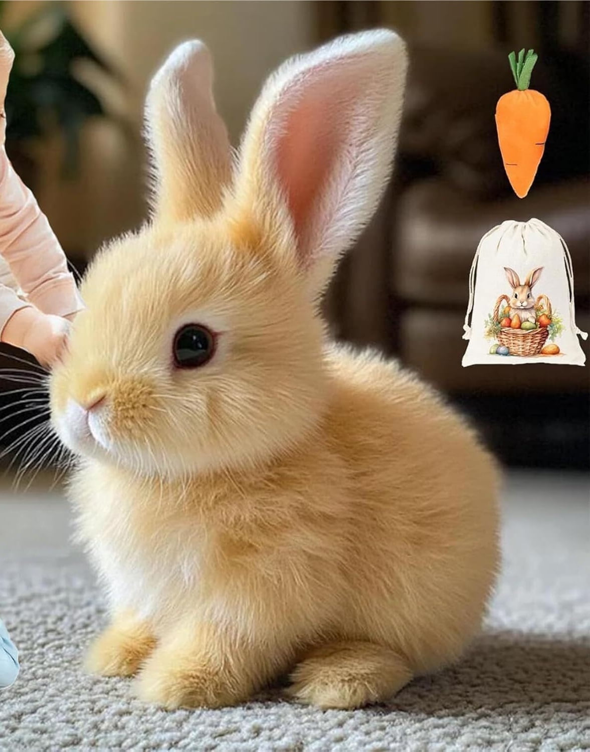 Realistic Easter bunny toy with jumping, twitching, ear wiggling and ...