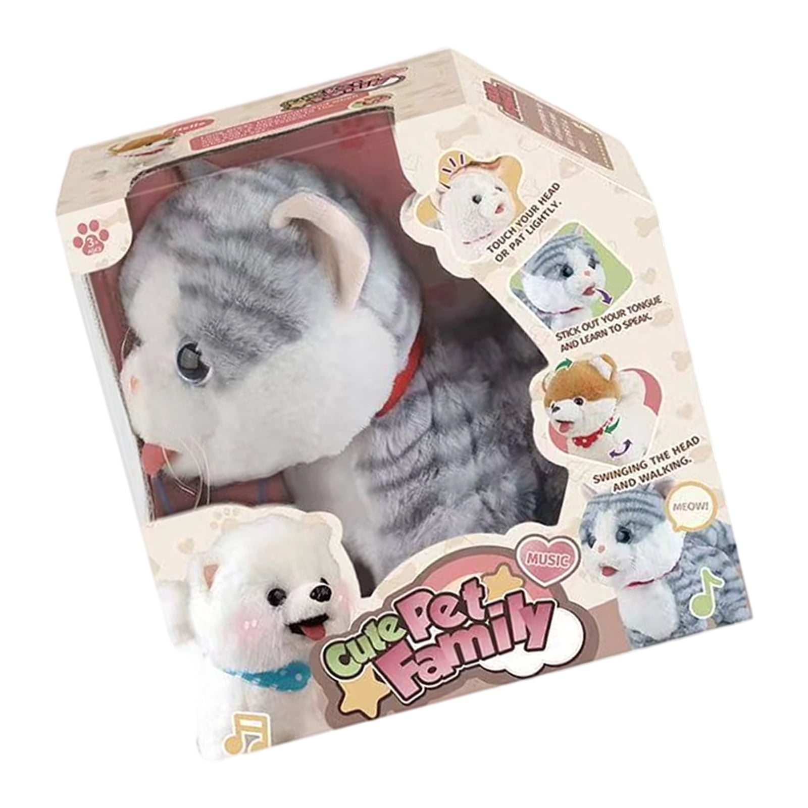 Realistic Electrc Plush Pet Toy With Interactive Movement Sound For ...