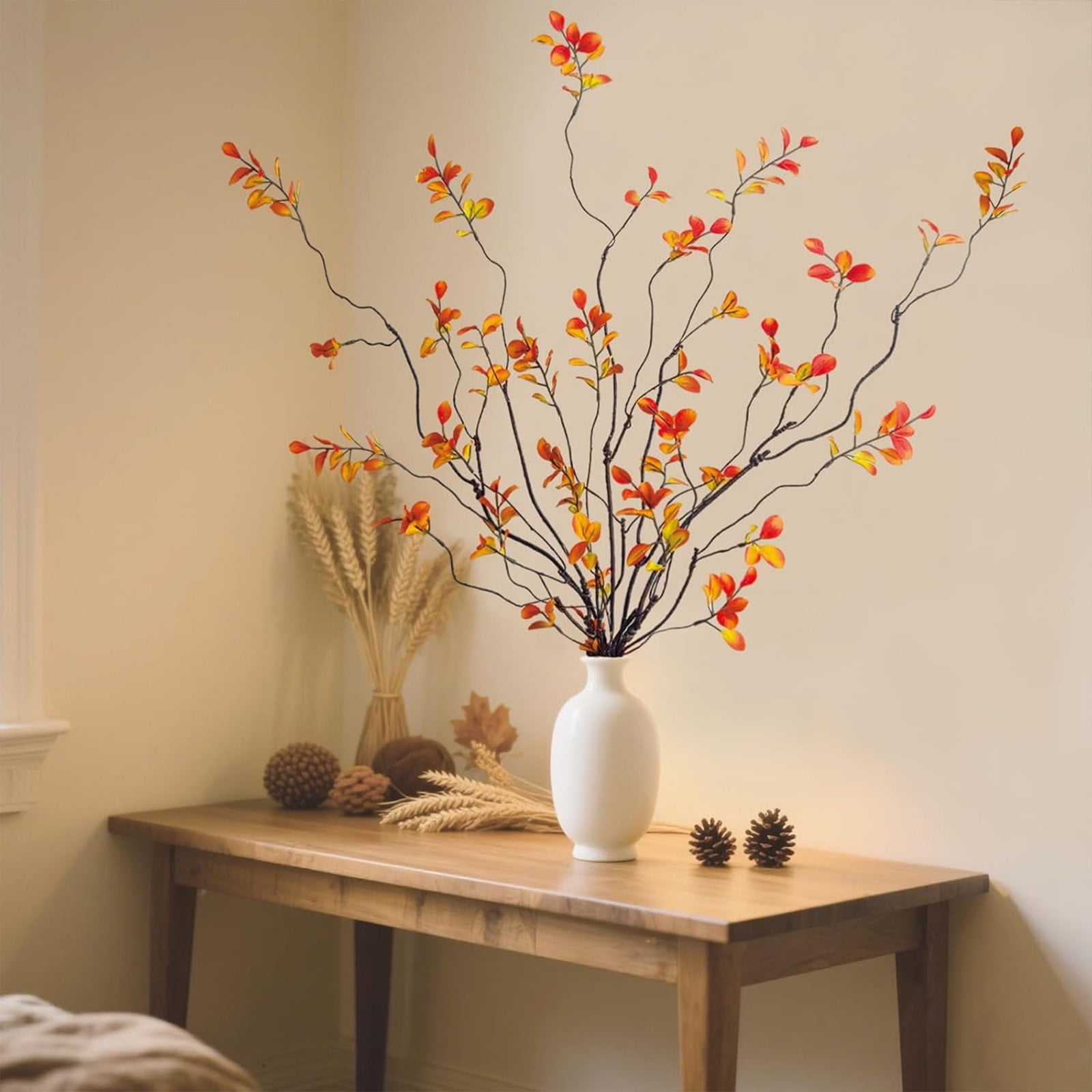 Realistic Fall Leaves Flexible 42'' Stems Artificial Branches, Fall ...