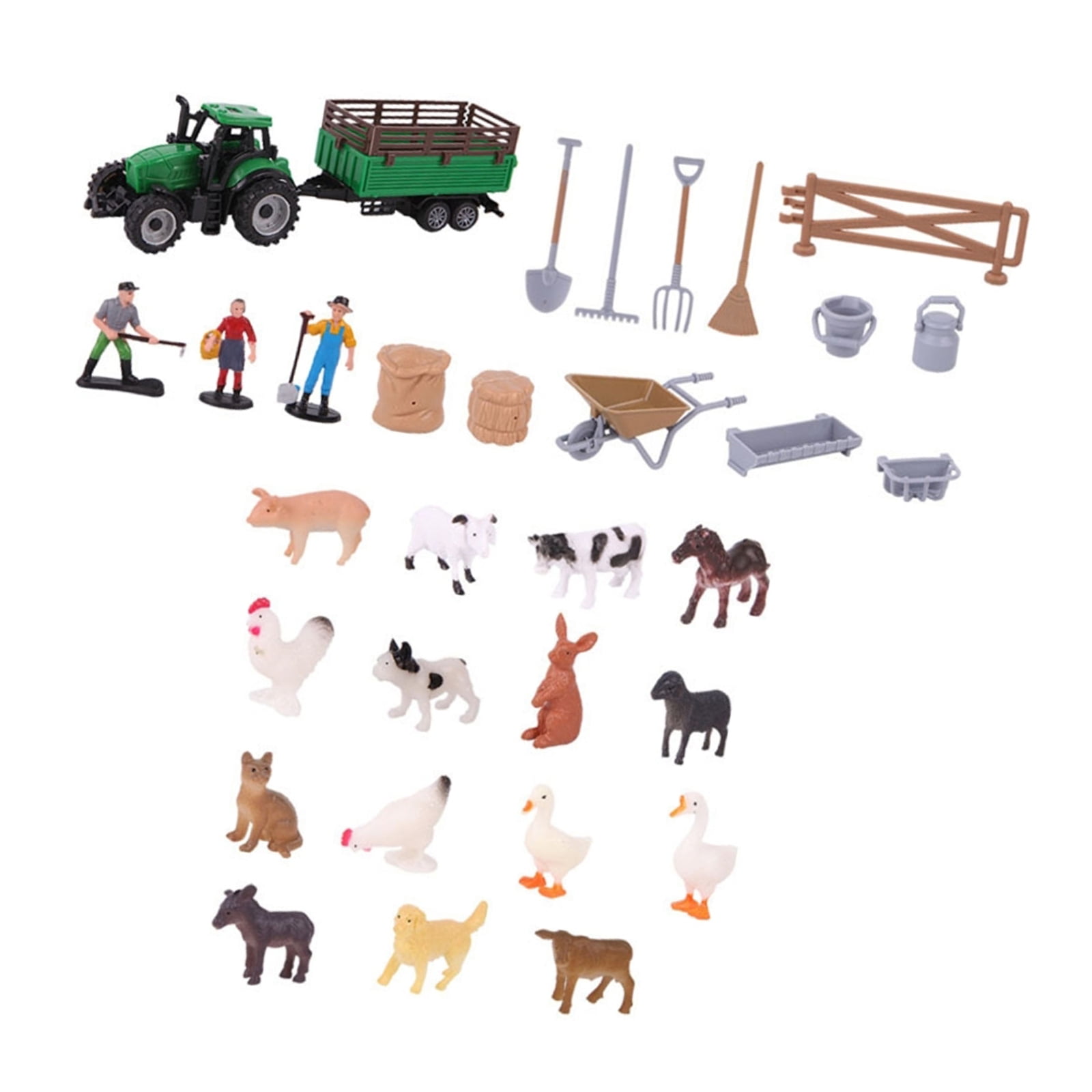 Realistic Farm Figures Toy,42Pcs Farm Figurines Playset Fences Frams ...