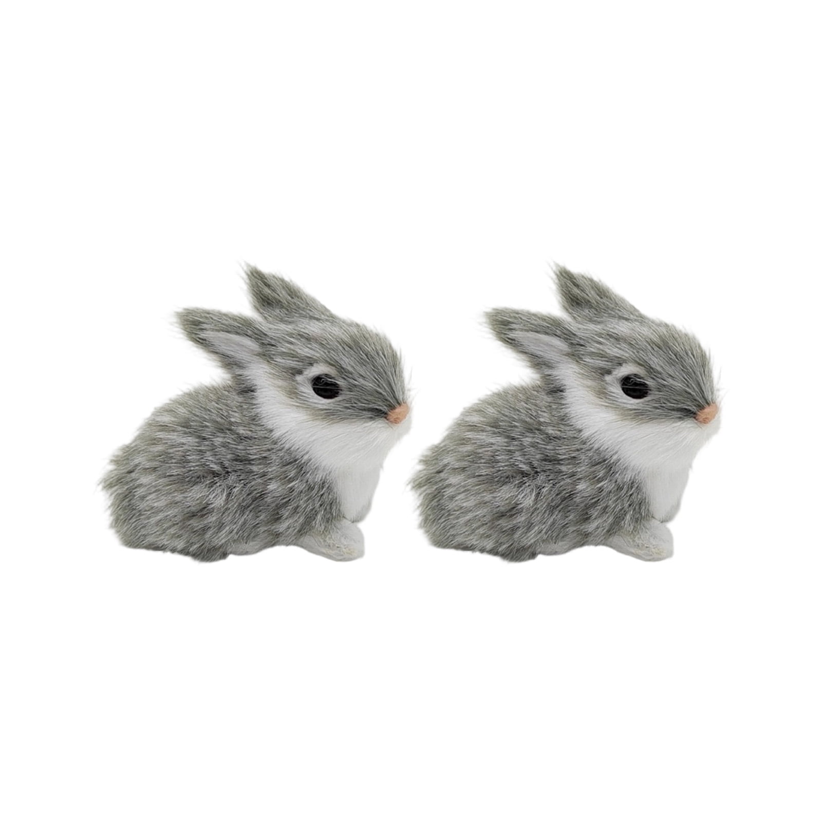 Realistic Faux Furs Rabbits Figurine Plush Rabbits Stuffe Toy,Home Car ...