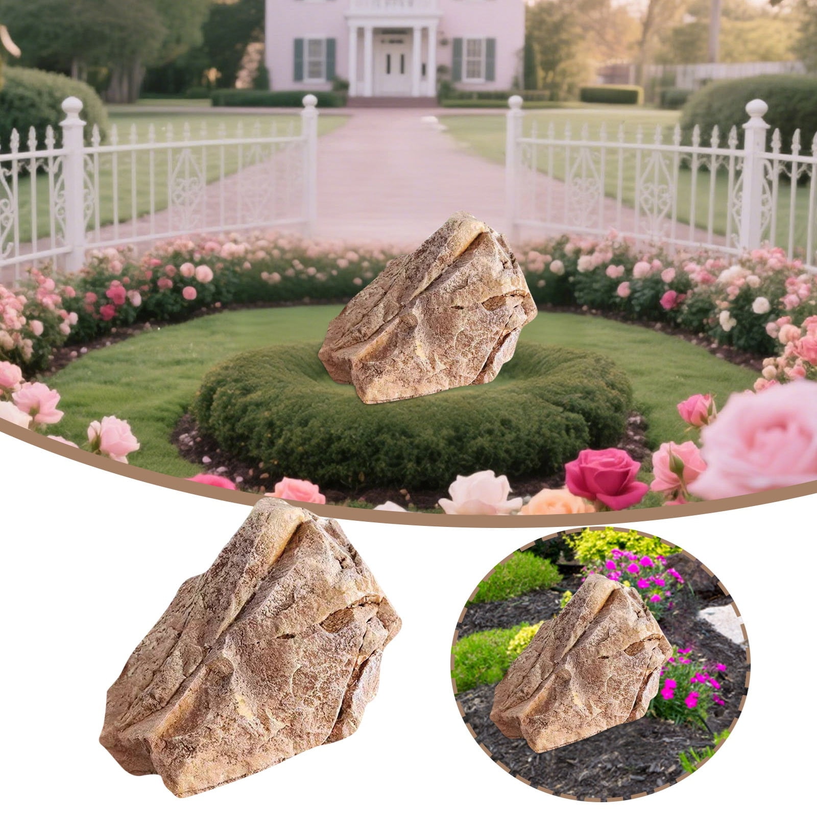 Realistic Faux Rocks for Landscaping - Lightweight Decorative Stones for Garden, Courtyard, Well ...