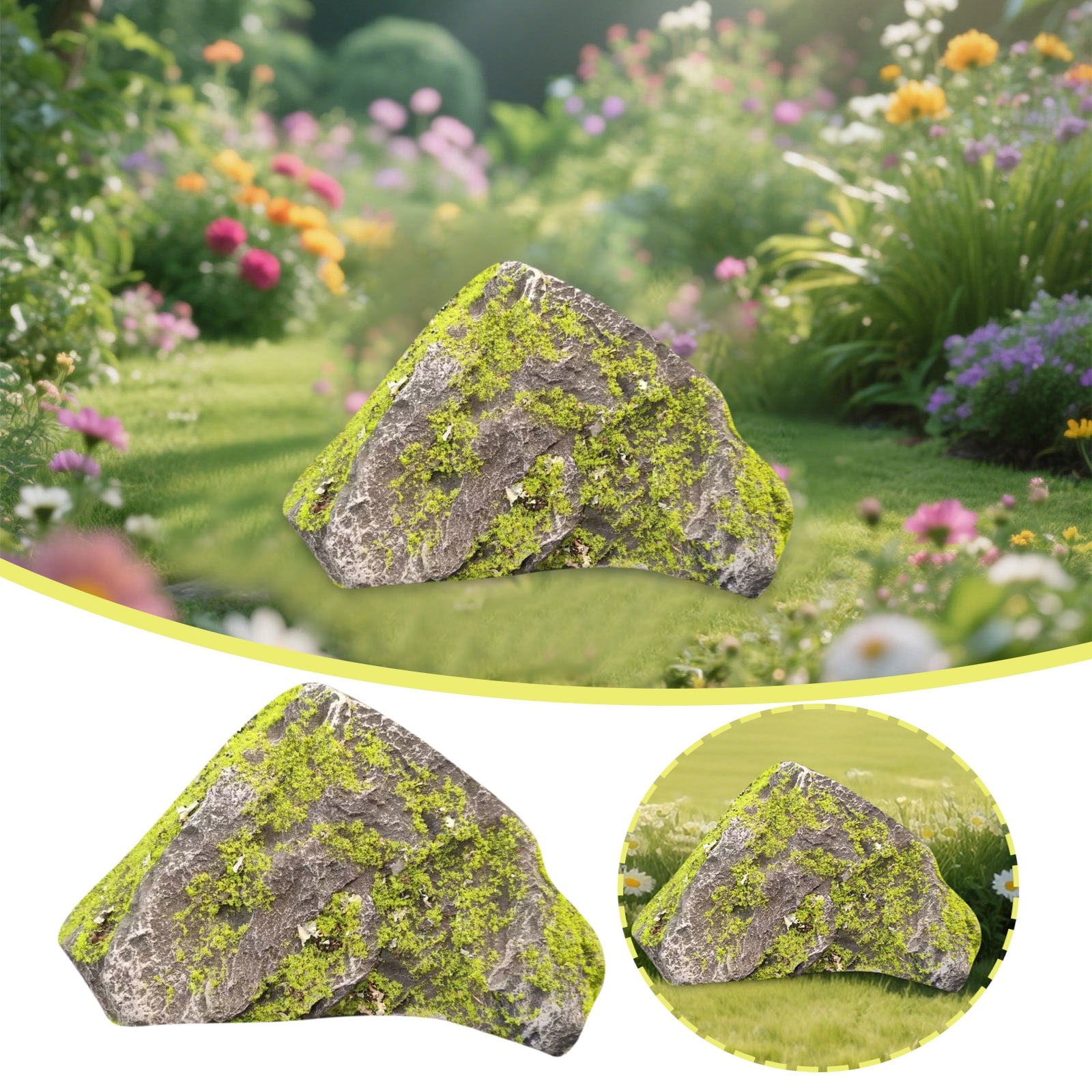 Realistic Faux Rocks for Landscaping - Lightweight Decorative Stones for Garden, Courtyard, Well ...