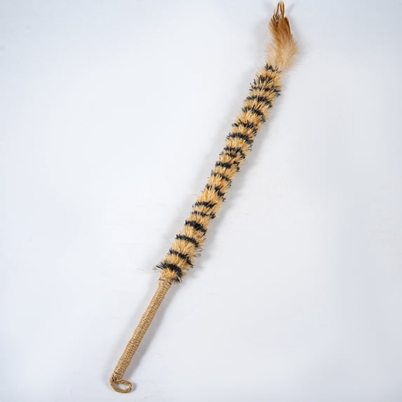 Realistic Feather Duster Cat Toy - Natural Jute Handle Wand with Long ...
