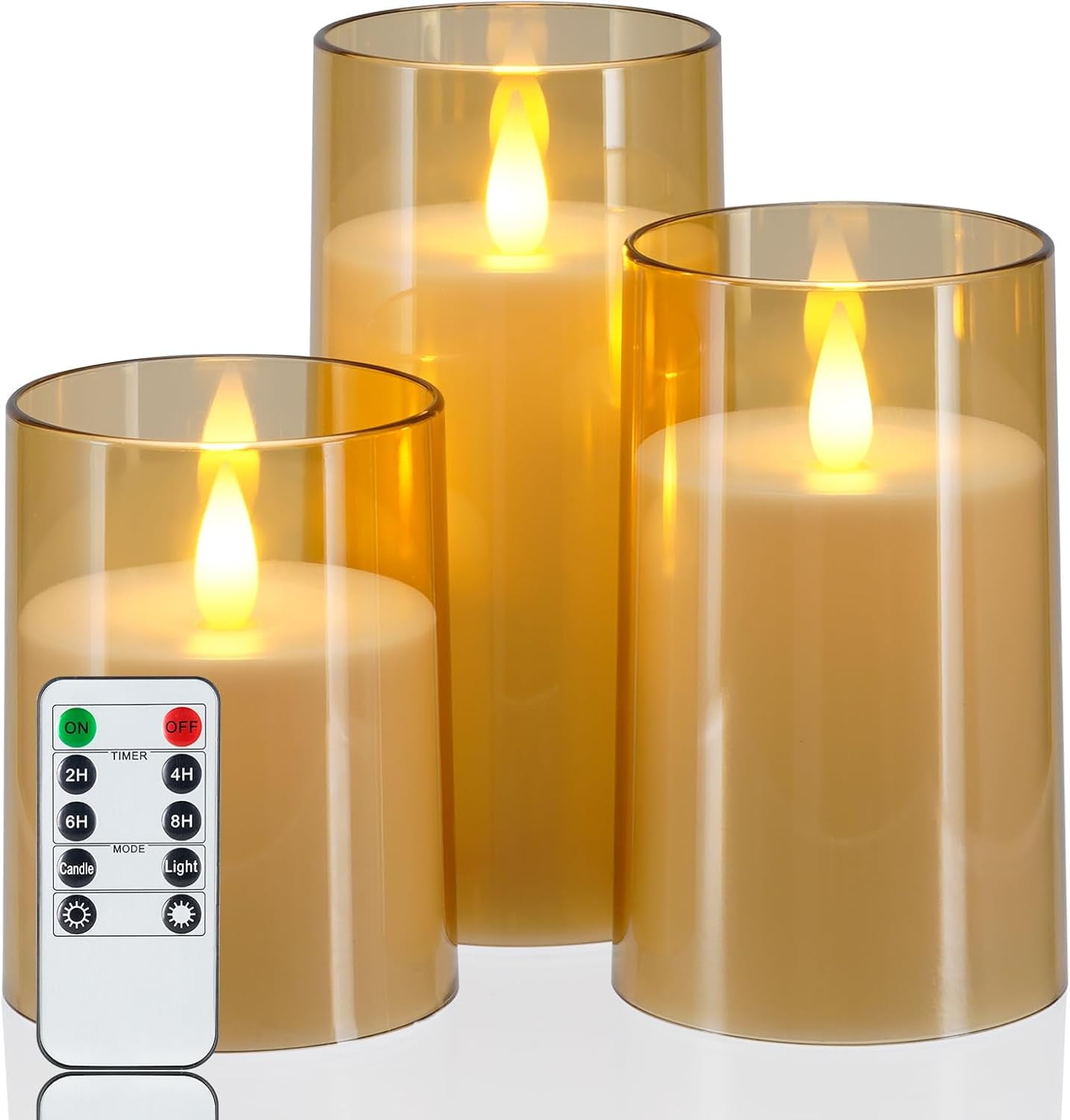 Realistic Flickering Flameless Candles, Battery Operated Candles with ...