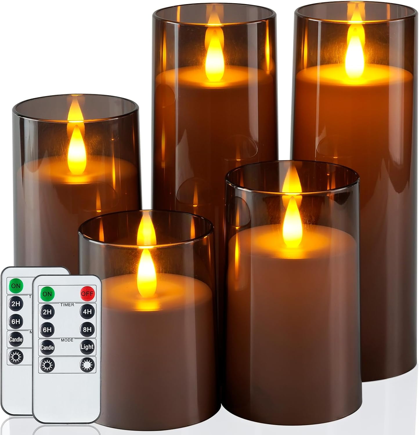 Realistic Flickering Flameless Candles, Battery Operated LED Fake ...