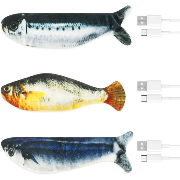 Realistic Flopping Fish Cat Toys, Soft Chew Kicker Cat Toys for Indoor ...