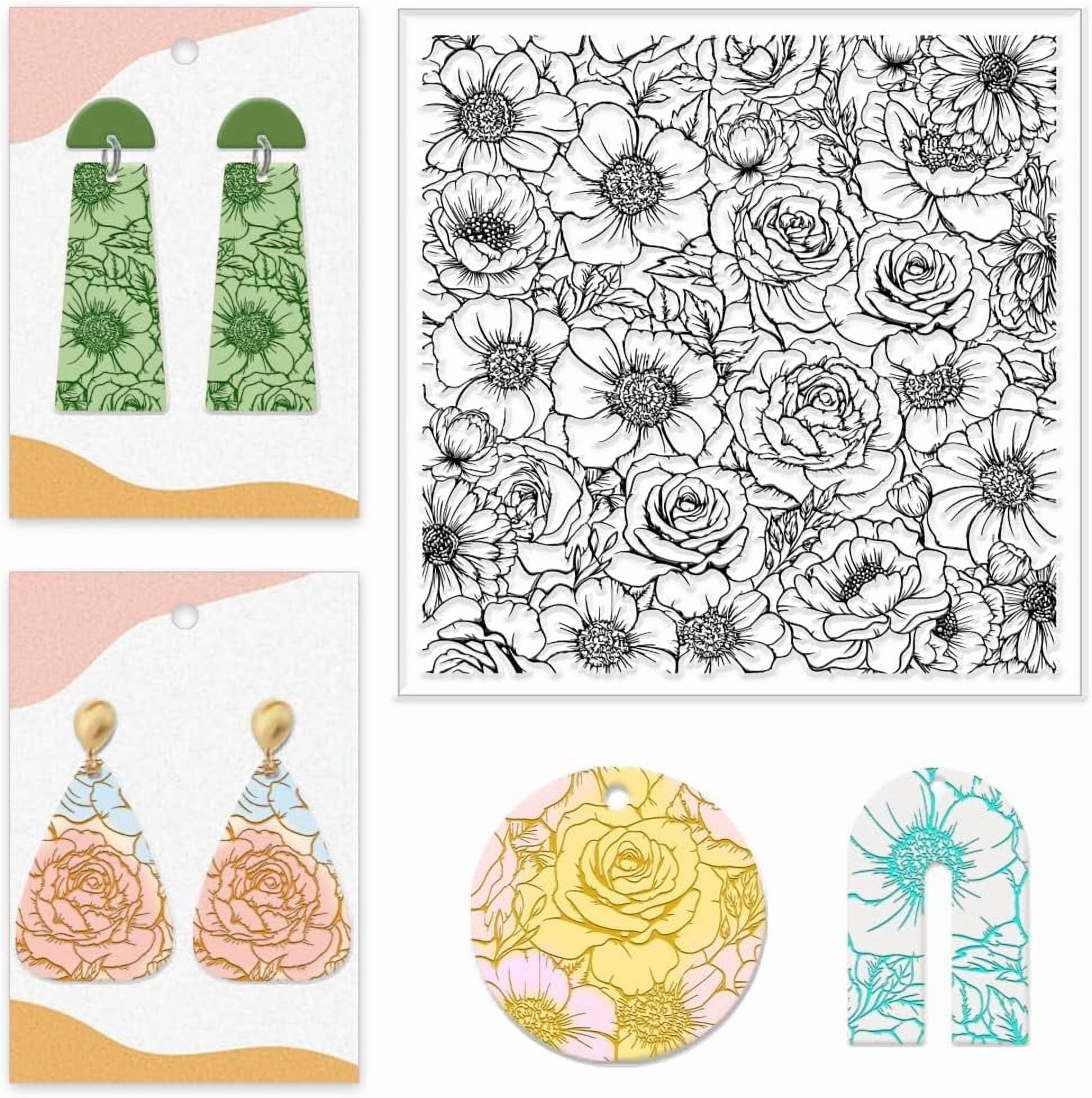 Realistic Flower Silicone Clay Texture Sheet 5.5x5.5inch Rose Daisy ...