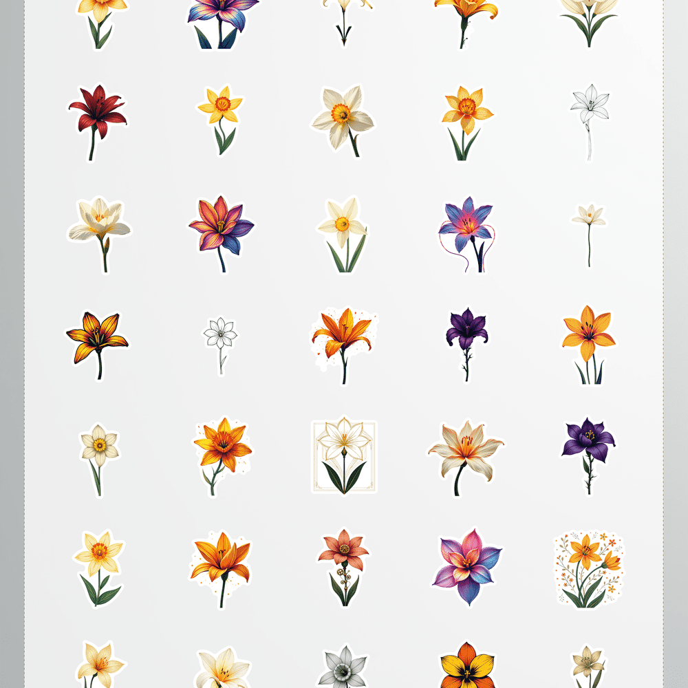 Realistic Flower Stickers, Waterproof Flower Sticker for Water Bottle ...