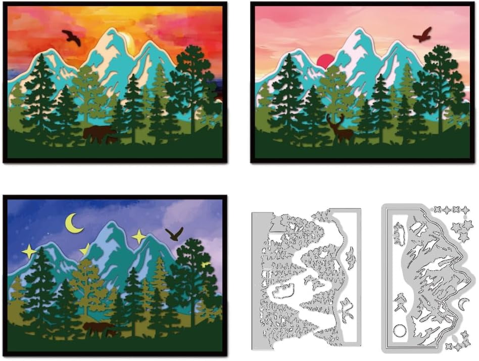 Realistic Forest Die Cuts for Card Making Carbon Steel Die Cuts Overlay ...