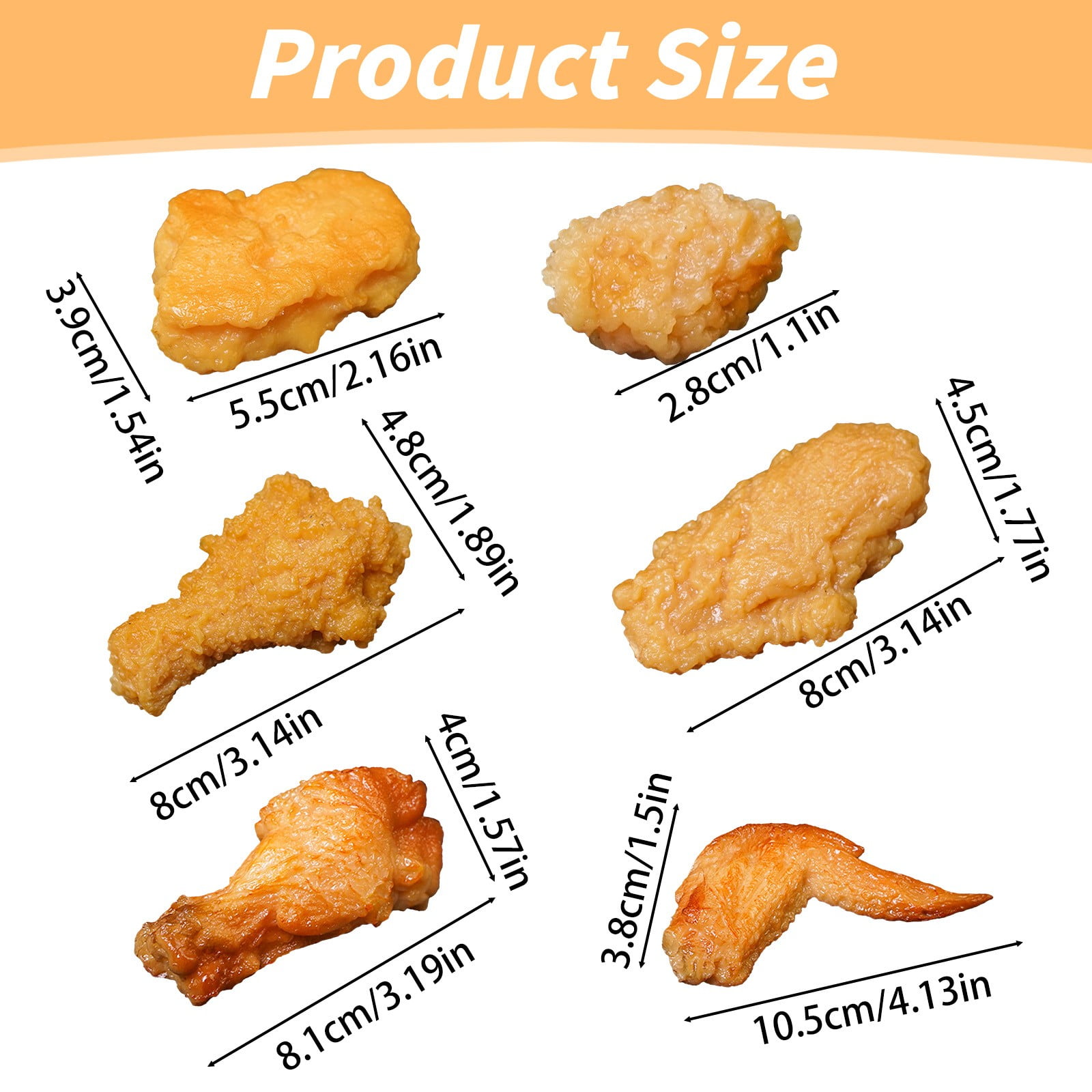 Realistic Fried Chicken Prop Realistic Play Artificial Plastic Includes ...