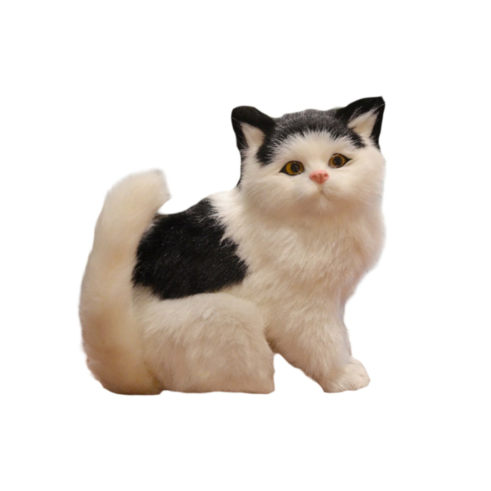 Realistic Furry Cat Figurine - Ultra-Lifelike Synthetic Fur Kitten ...