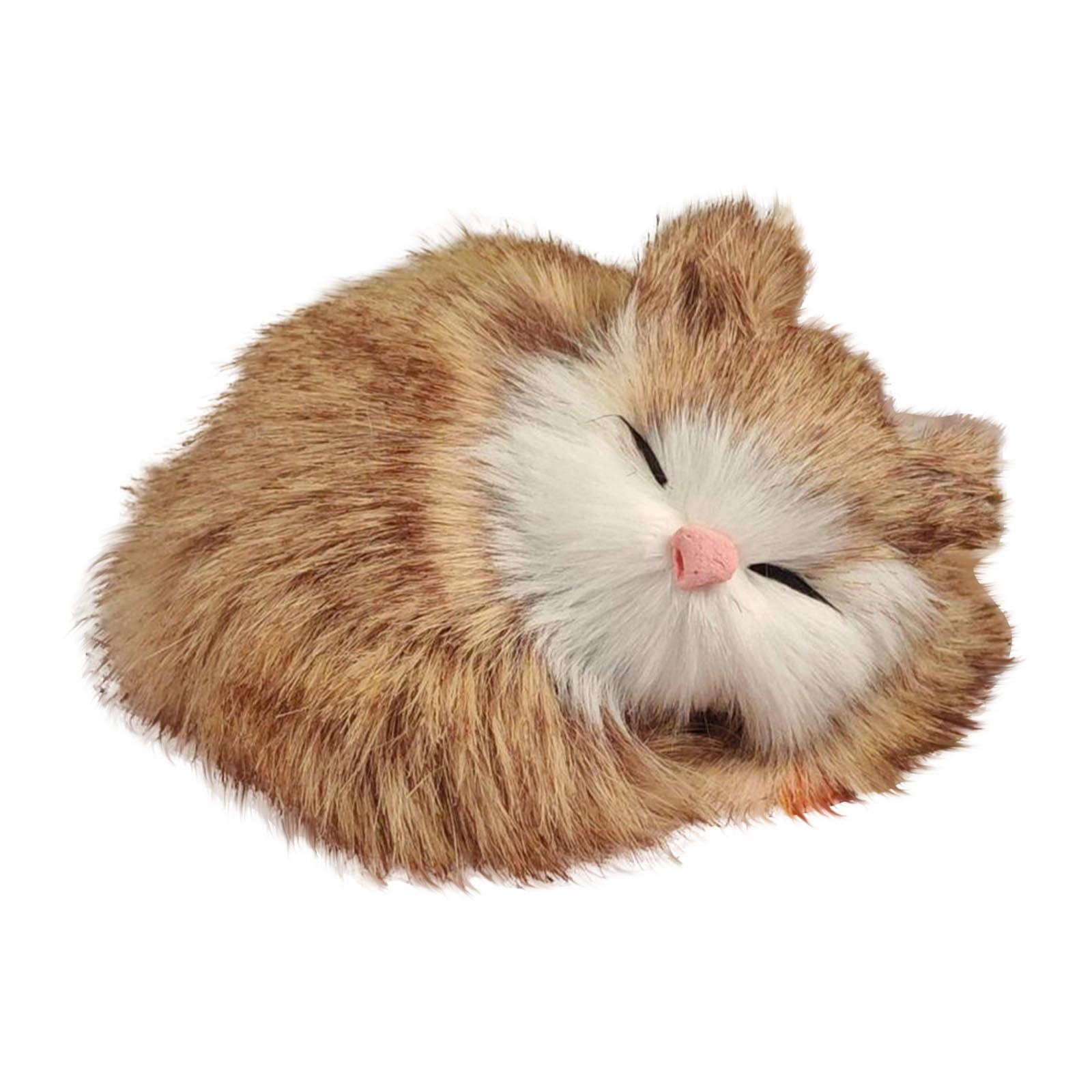 Realistic Furry Sleeping Cat Figurine Simulation Kitty Lifelike Kitten ...