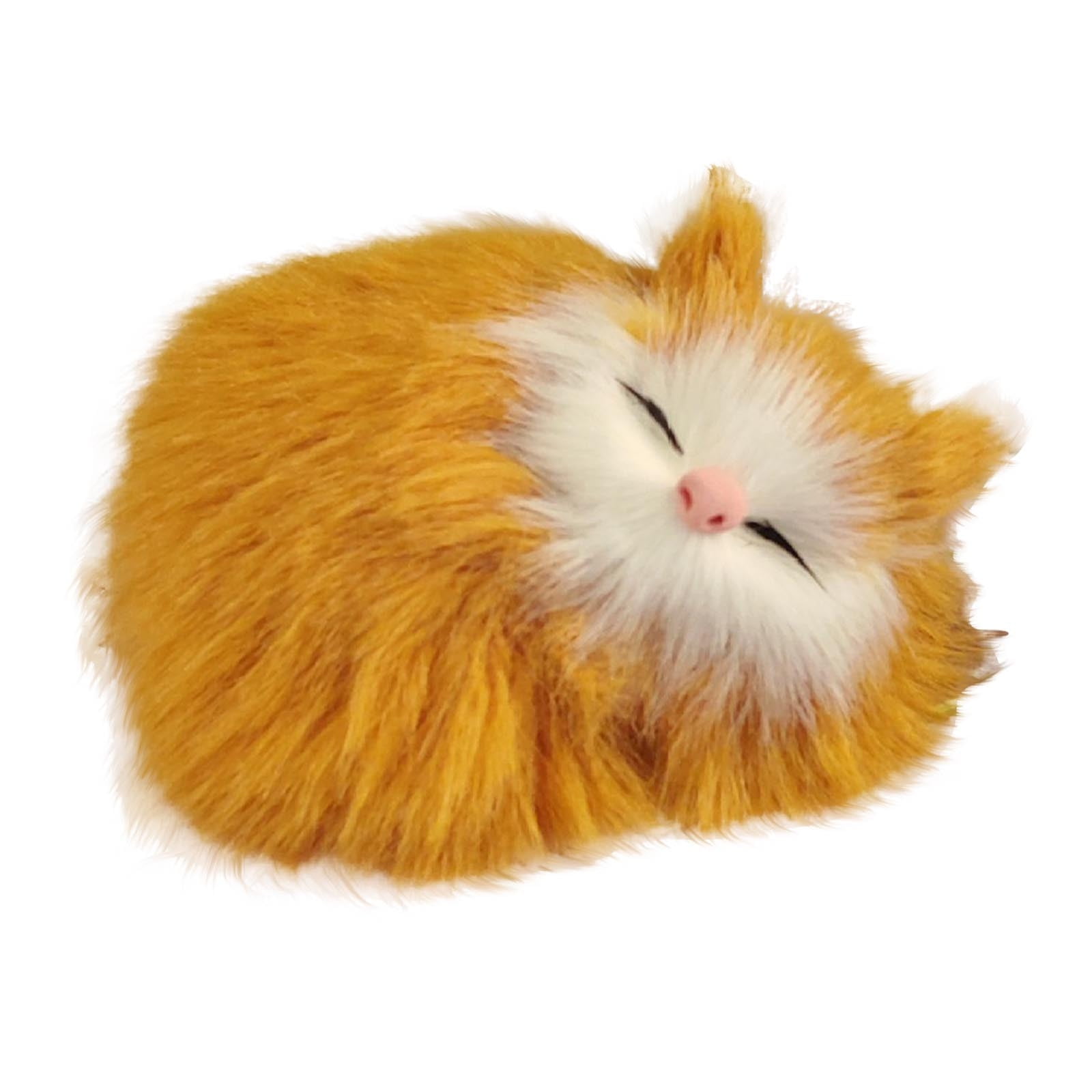 Realistic Furry Sleeping Cat Figurine Simulation Kitty Lifelike Kitten ...