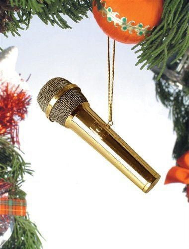 Realistic Gold MICROPHONE Christmas Ornament, 4" Tall, by Broadway ...