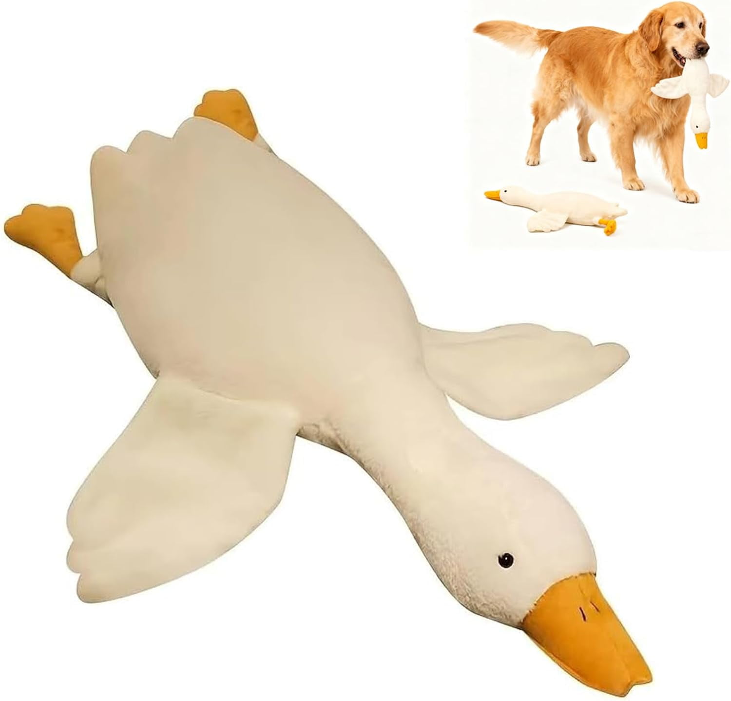 Realistic Goose Dog Toy, White Duck Dog Toy, Large Plush White Duck Dog ...