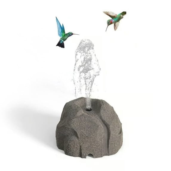 Realistic Granite Bird Bath, Solar Powered Fountain, Rock Design ...