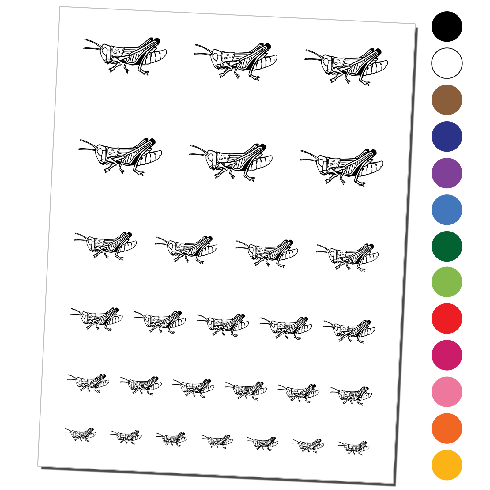 Realistic Grasshopper Locust Bug Insect Water Resistant Temporary ...