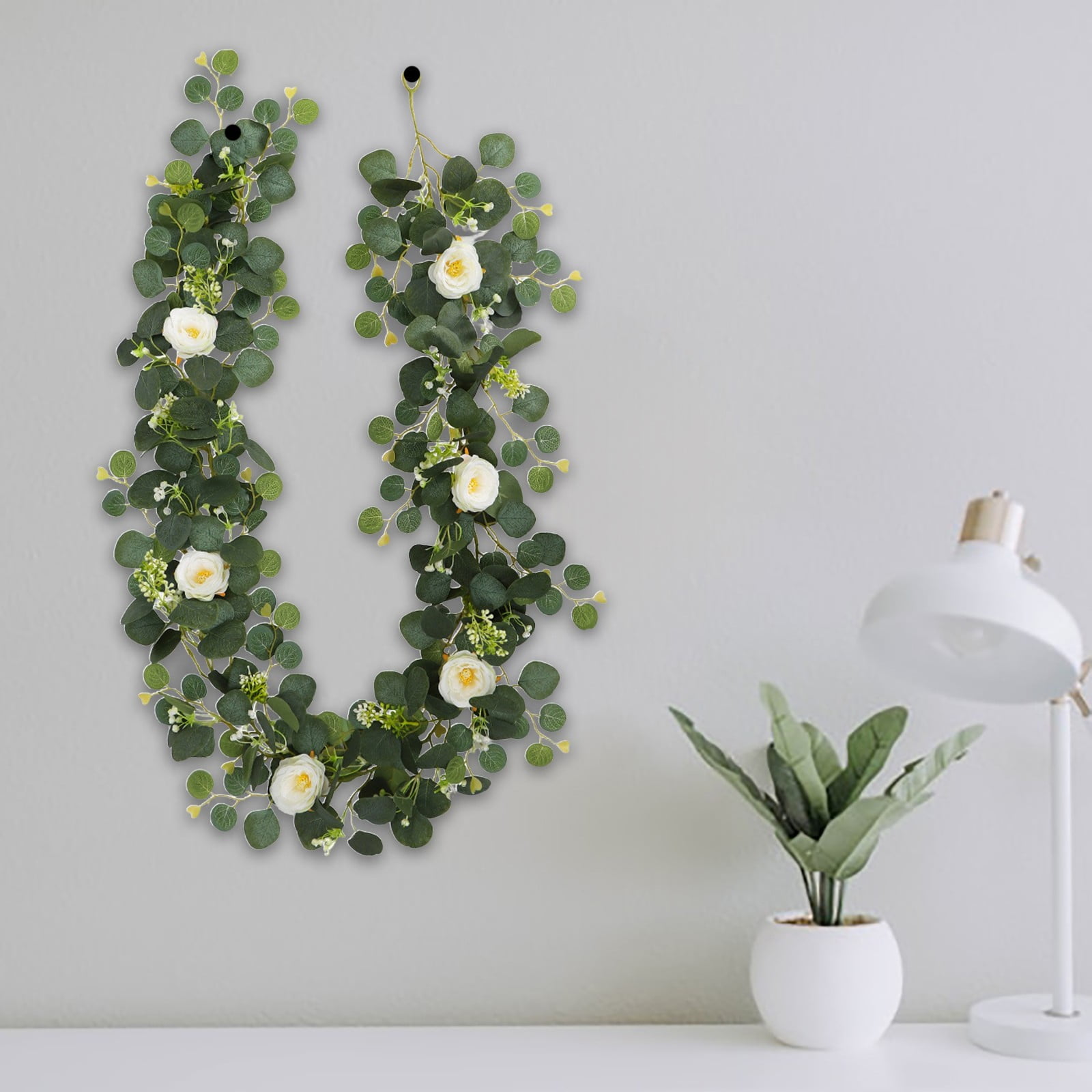 Realistic Greenery Wreath Year Round Seasonal Decoration For Front Door ...