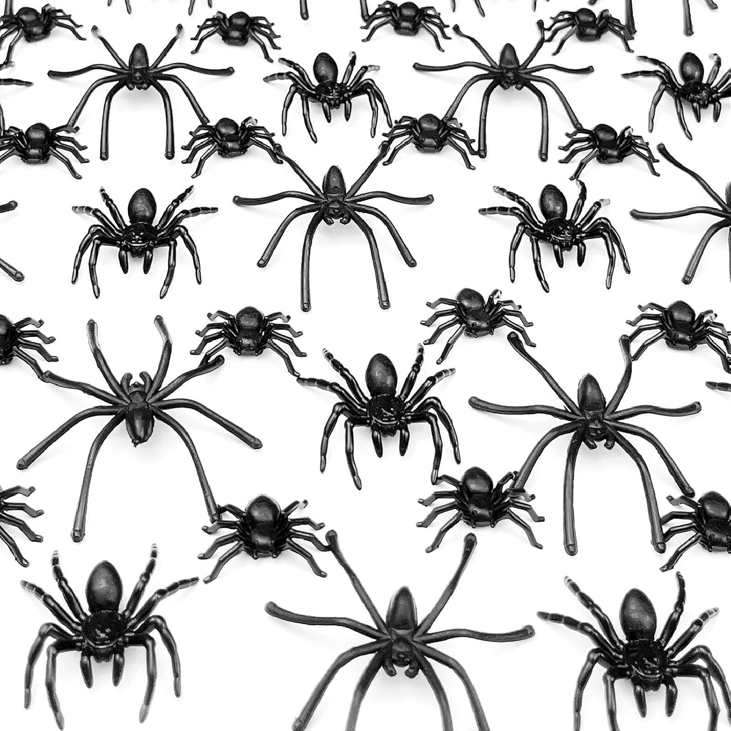 Realistic Halloween Plastic Spiders 120 PCS, 3 Sizes Fake Spiders Black ...
