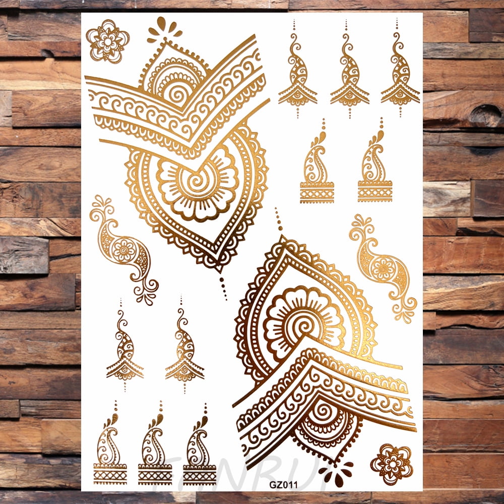 Realistic Henna Lace Temporary Tattoos For Women Adults Fake Jewelry ...