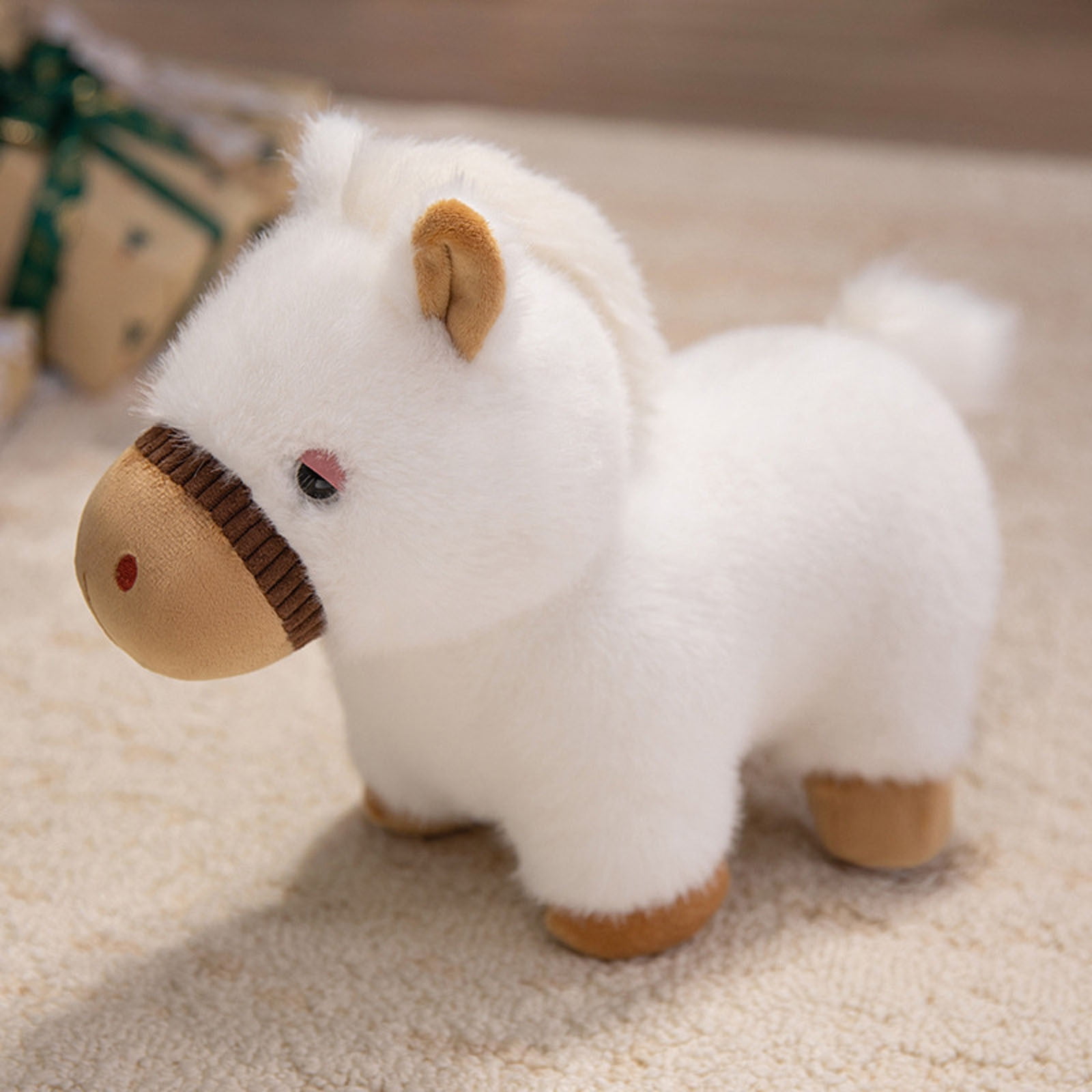 Realistic Horse Plush Toy | Chinese Zodiac Collectible Mascot | Soft ...