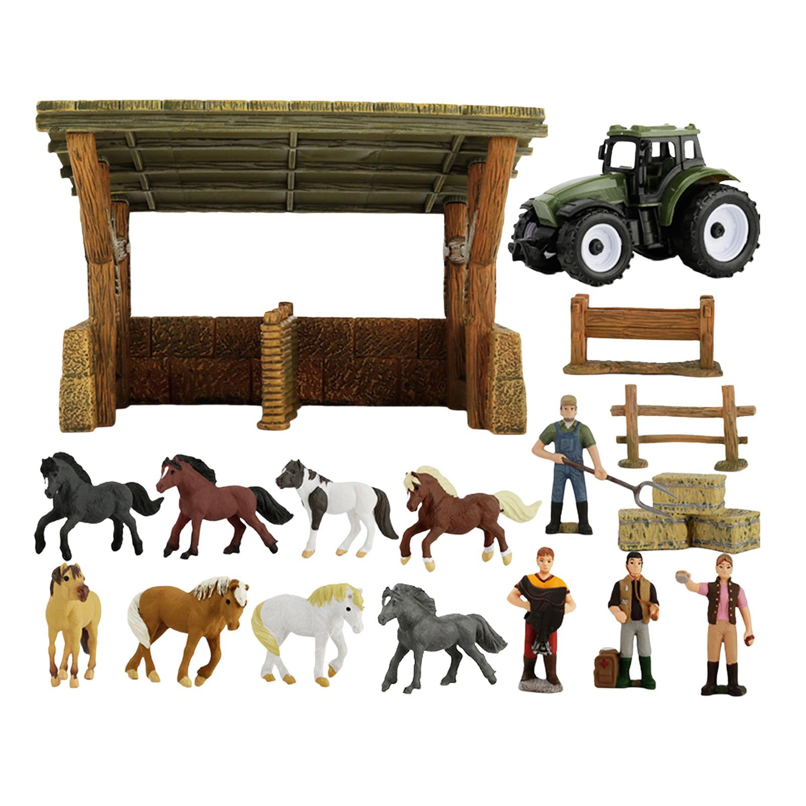 Realistic Horse Stable Playset Toys Educational Toys Pretend Play ...