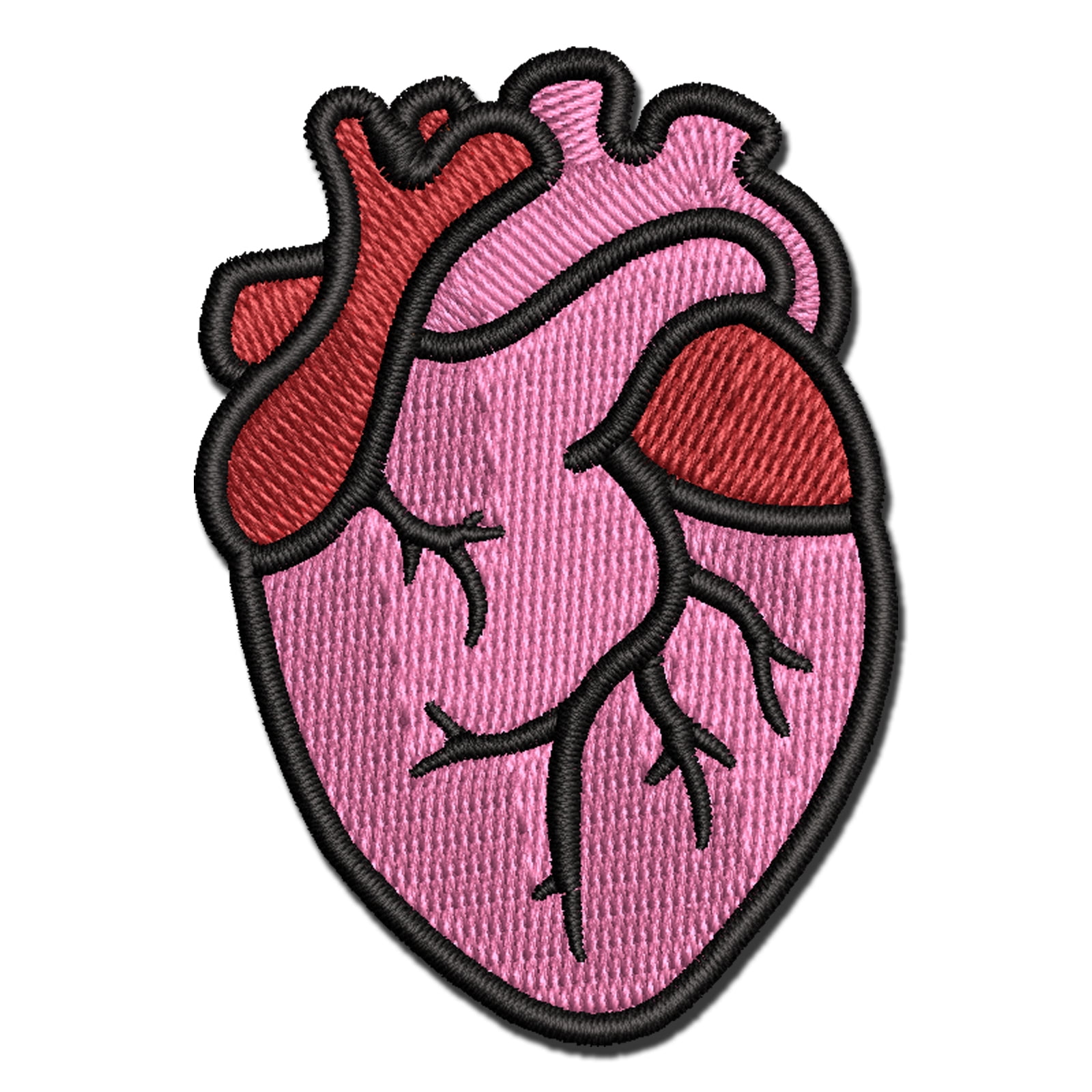 Realistic Human Heart Applique Multi-Color Embroidered Iron-On Patch ...