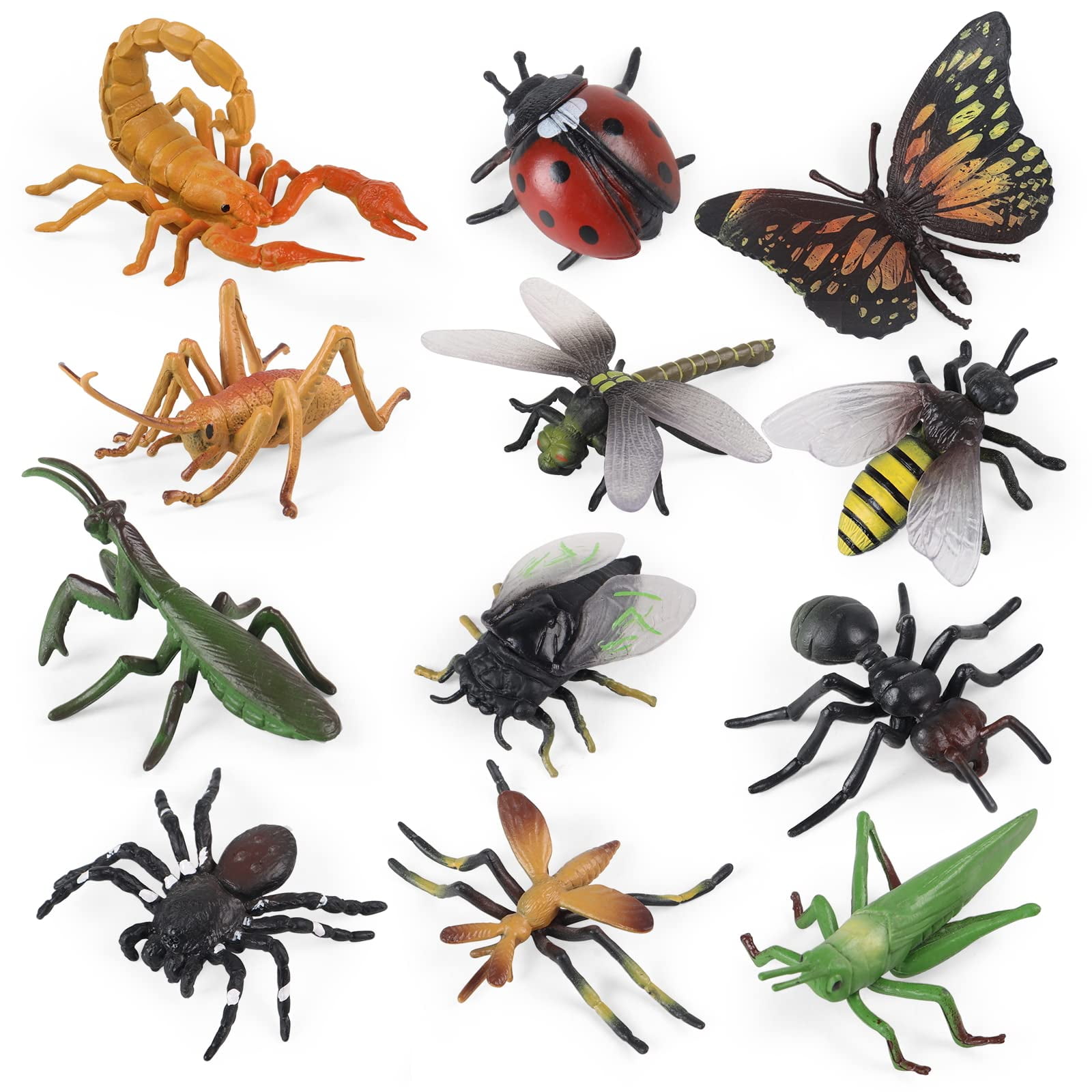 Realistic Insect Toys Figures-12Pcs Large Plastic Bugs Figurines Set ...