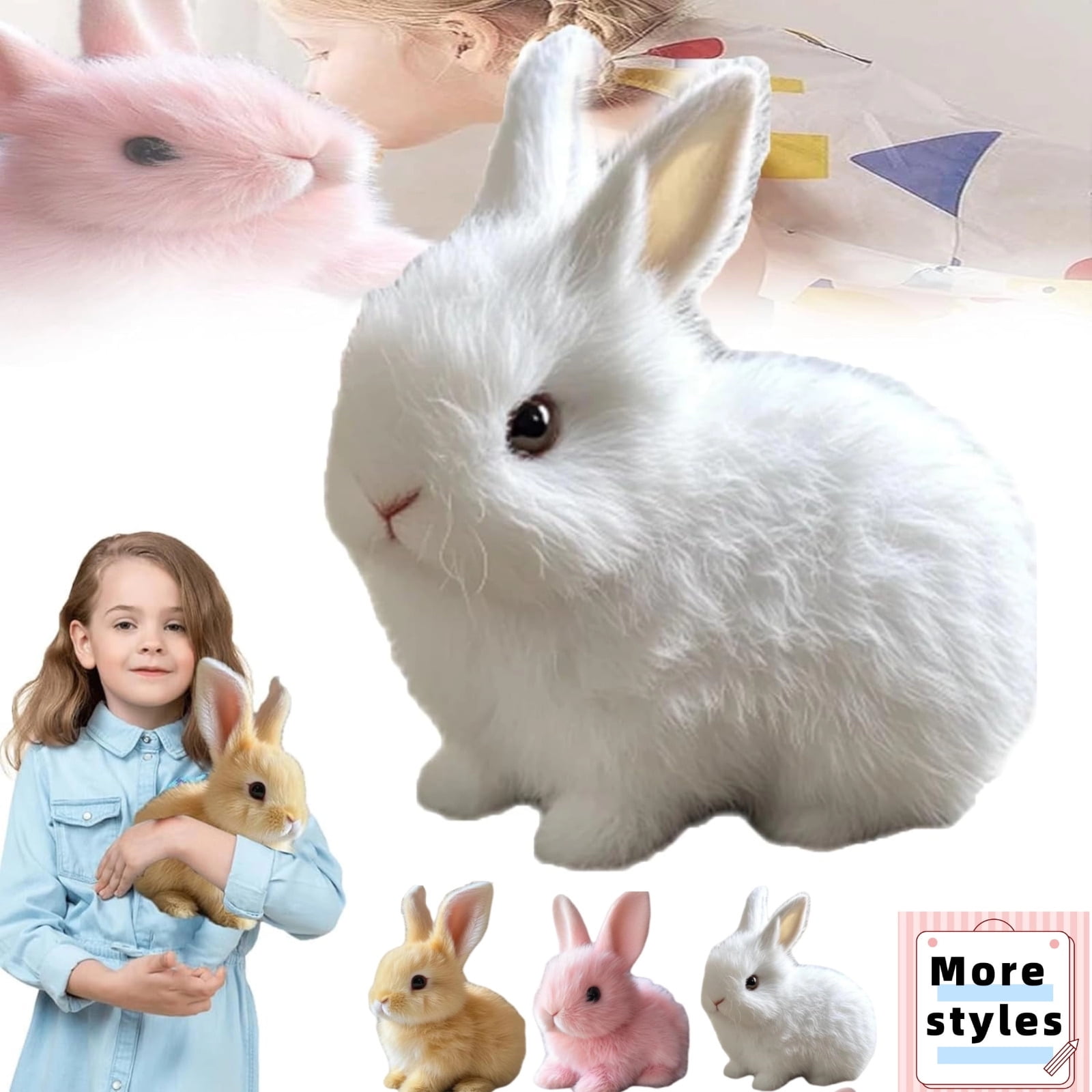 Realistic Interactive Bunny Toy , Easter Bunny Plush , Realistic Bunny ...