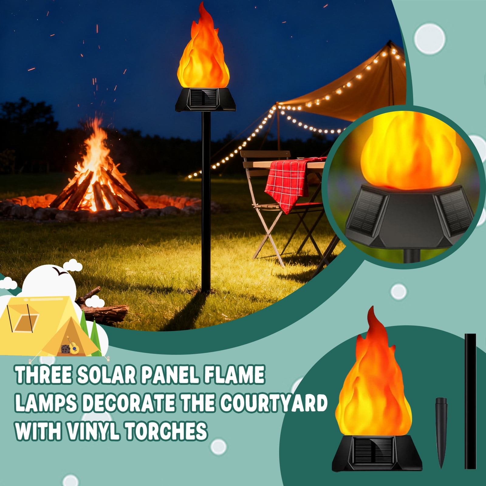 Realistic LED Flame Light Decor Electric Simulation Fire Lamp for ...